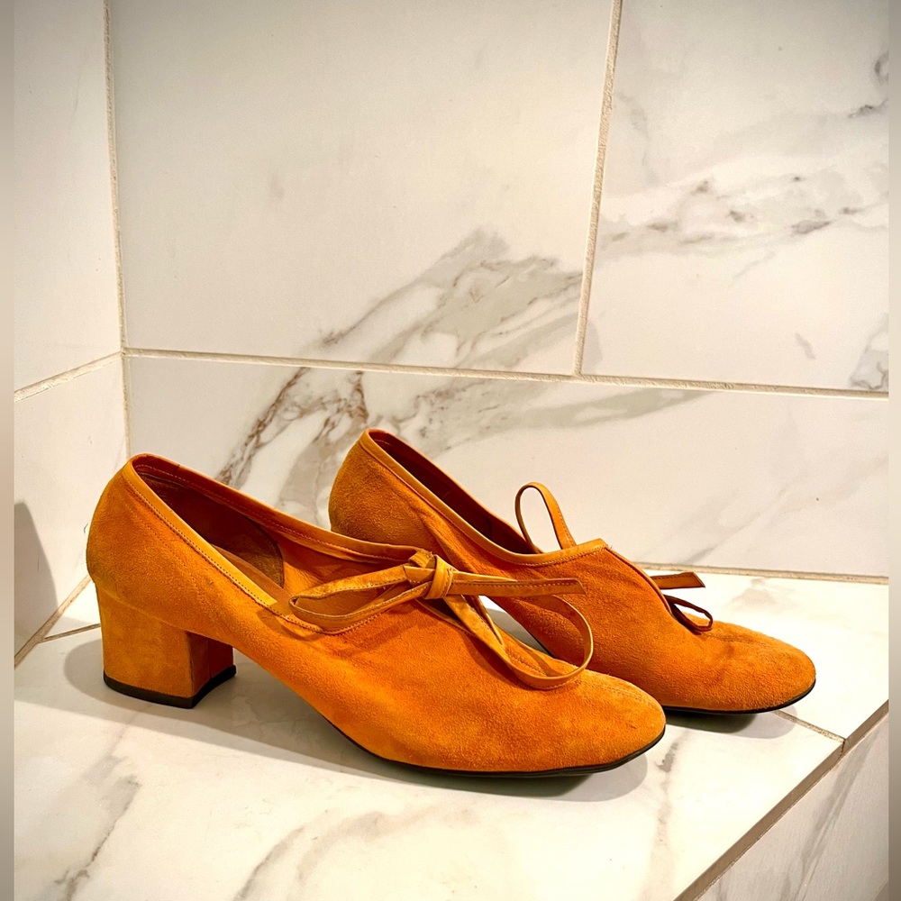 Vintage Orange Suede Shoes - Gem